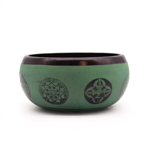 Earth Powder Singing Bowl - Mandala Buddha - 16cm - Happy Buddha
