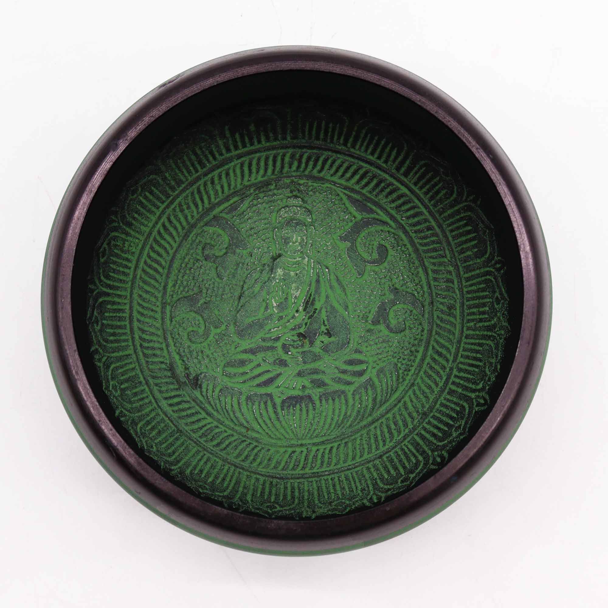 Earth Powder Singing Bowl - Mandala Buddha - 16cm - Happy Buddha
