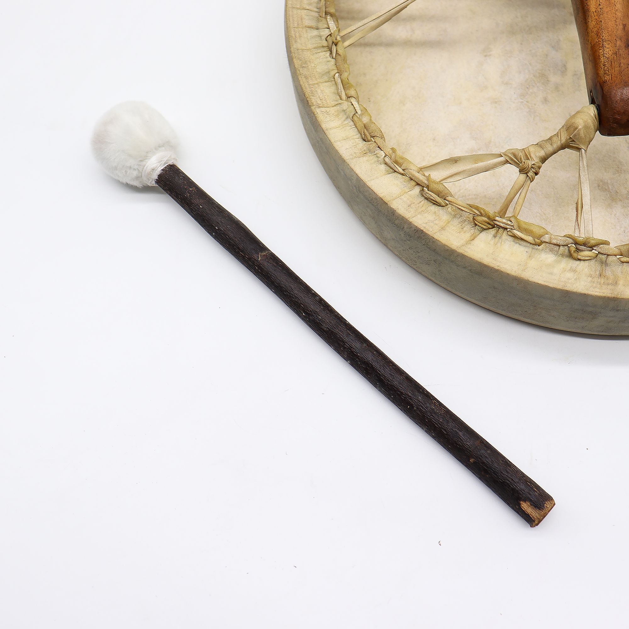 Spirit of the Wolf - Shaman Drum & Stick- Tunable - 40cm - Happy Buddha