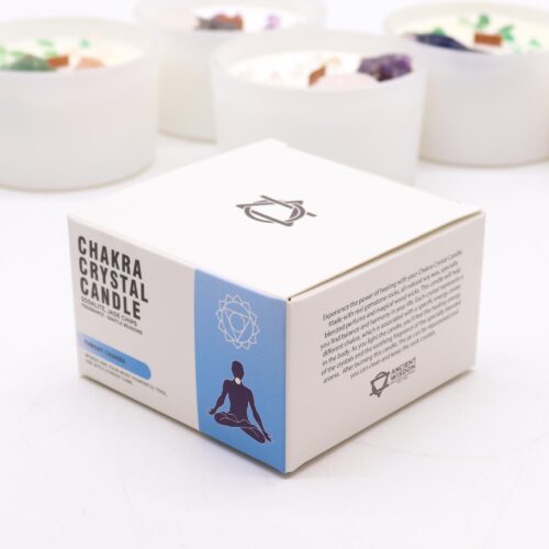 Chakra Crystal Candles - Throat Chakra - Happy Buddha