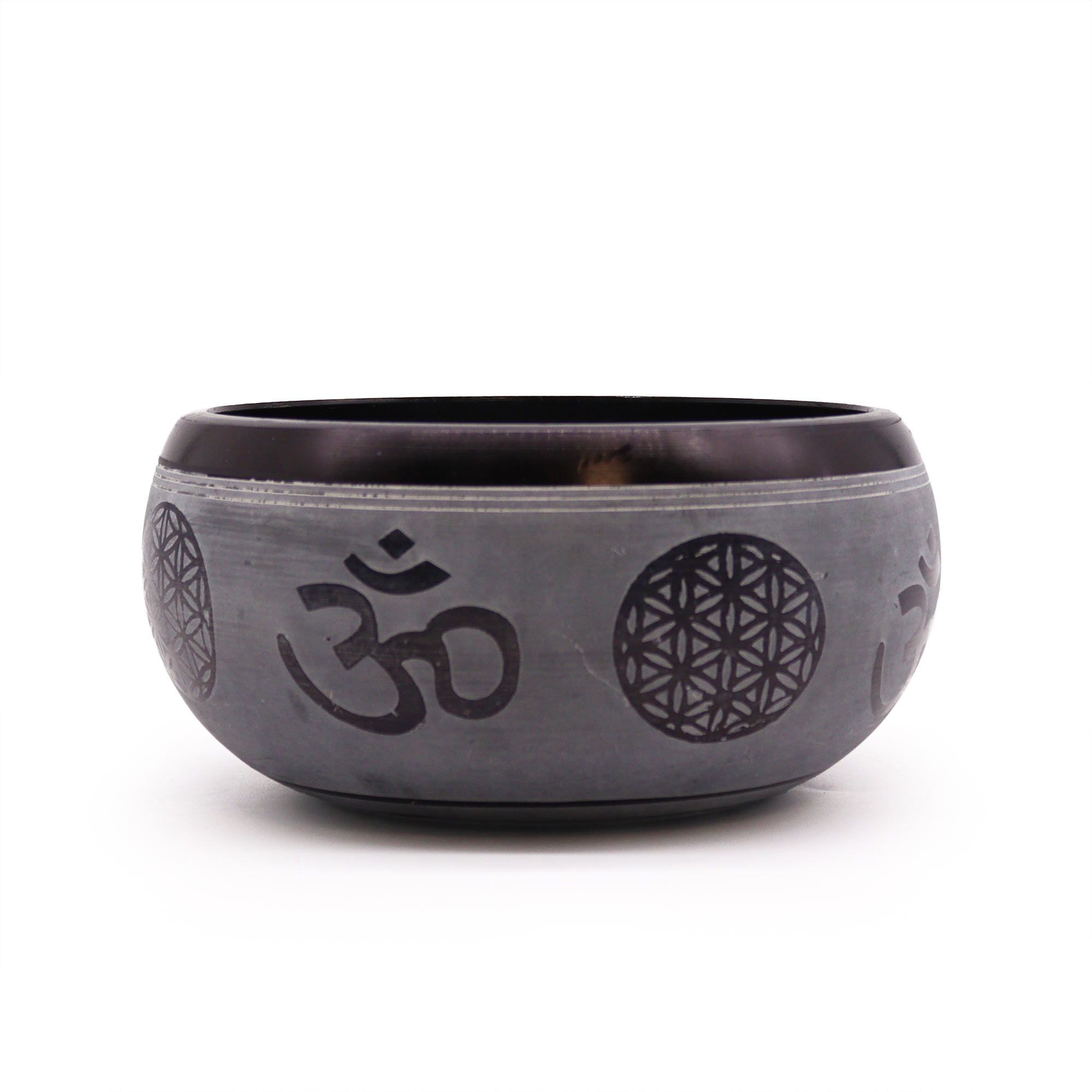 Earth Powder Singing Bowl - Om Five Buddha - 16cm - Happy Buddha