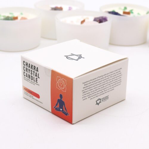 Chakra Crystal Candles - Root Chakra - Happy Buddha
