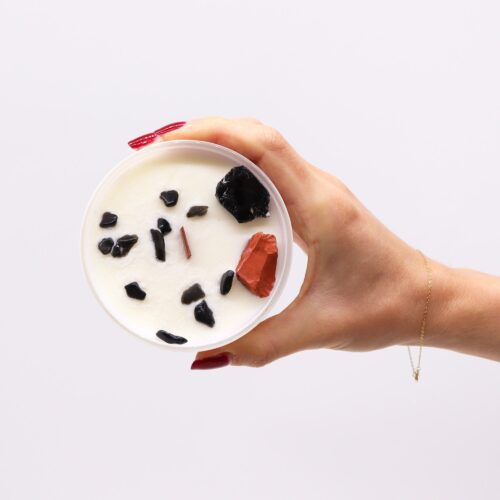 Chakra Crystal Candles - Root Chakra - Happy Buddha