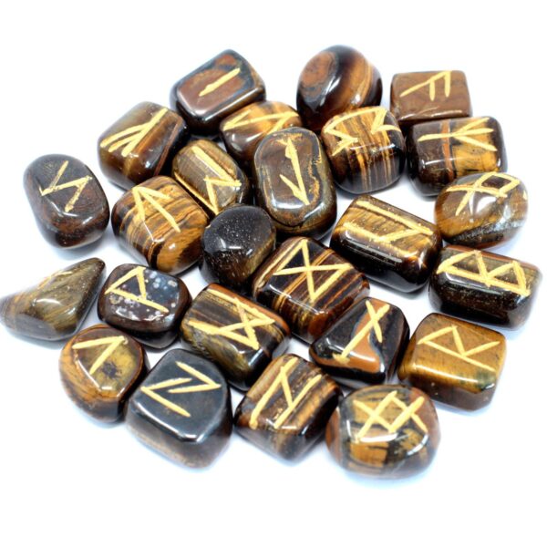 Tigers Eye Rune Stones for Intuitive Divination - Happy Buddha
